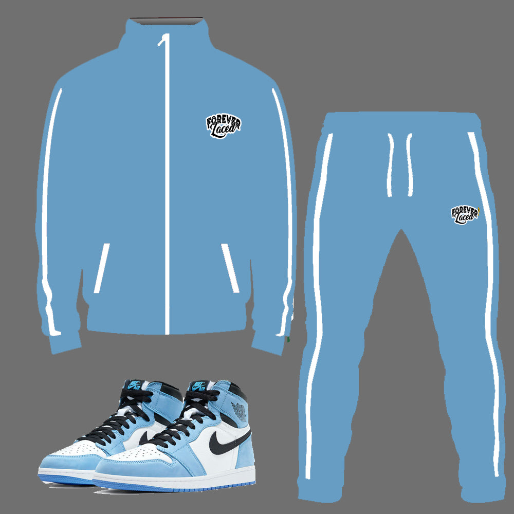 Forever Laced Tracksuit to match Retro Jordan 1 University Blue ...
