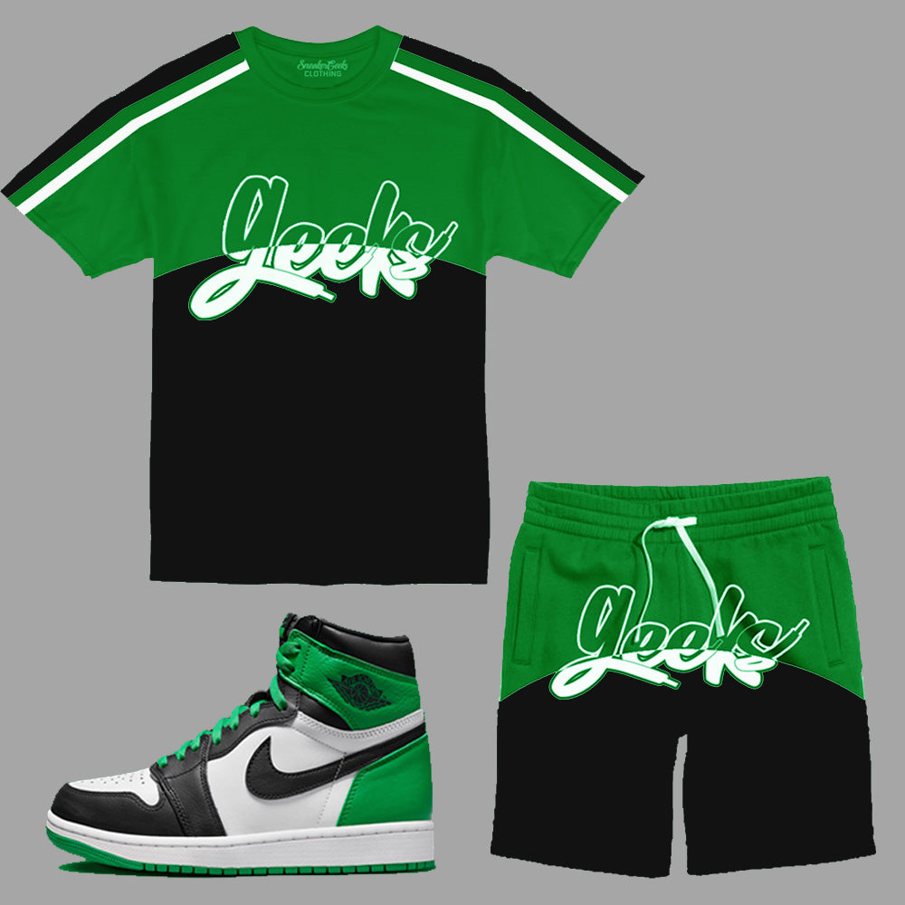 GEEKS Mega Short Set to match Retro Jordan 1 Lucky Green – SneakerGeeks ...